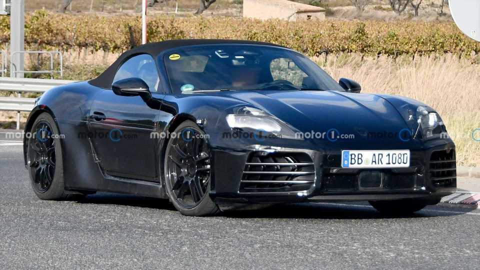 Electric Porsche 718 Boxster Spy Photos Appear To Reveal Active Aero ...
